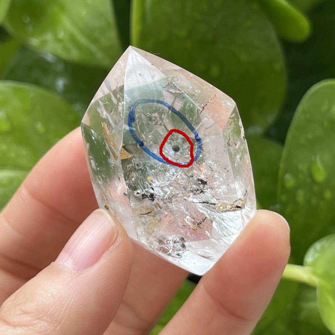Enhydro Skeletal Quartz Crystal, Moving Water Bubble, Mineral Specimen ...