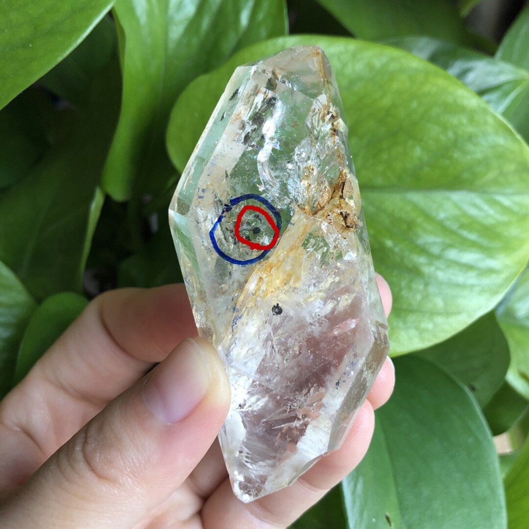 Natural Moving Water Bubble Quartz Crystal, Enhydro Skeletal Quartz ...