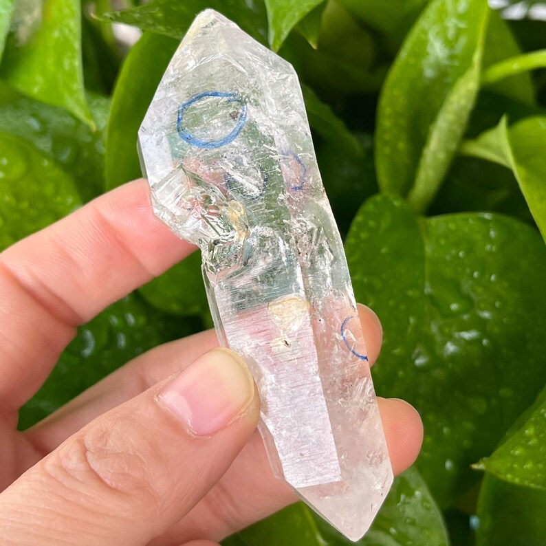 Natural Moving Water Bubble Quartz Crystal, Enhydro Skeletal Quartz ...