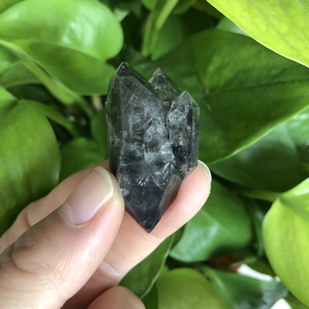 Natural Black Phantom Skeletal Quartz Elestial Quartz Crystal - Etsy