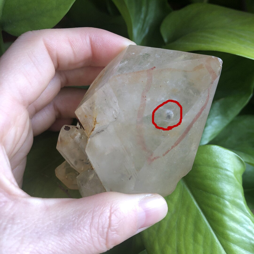 Natural Moving Water Bubble Quartz Crystal, Enhydro Skeletal Quartz ...