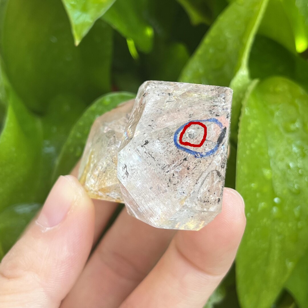 Natural Moving Water Bubble Quartz Crystal, Enhydro Skeletal Quartz ...