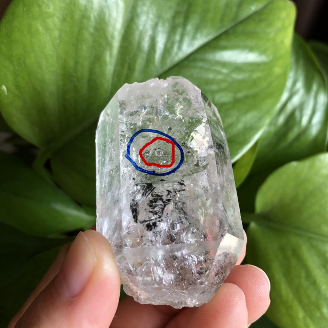 Natural Moving Water Bubble Quartz Crystal, Enhydro Skeletal Quartz ...