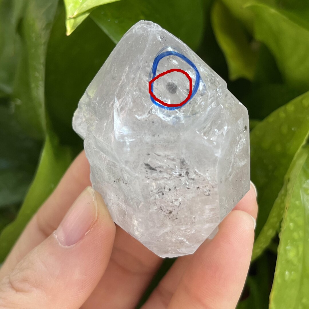 Natural Moving Water Bubble Quartz Crystal, Enhydro Skeletal Quartz ...