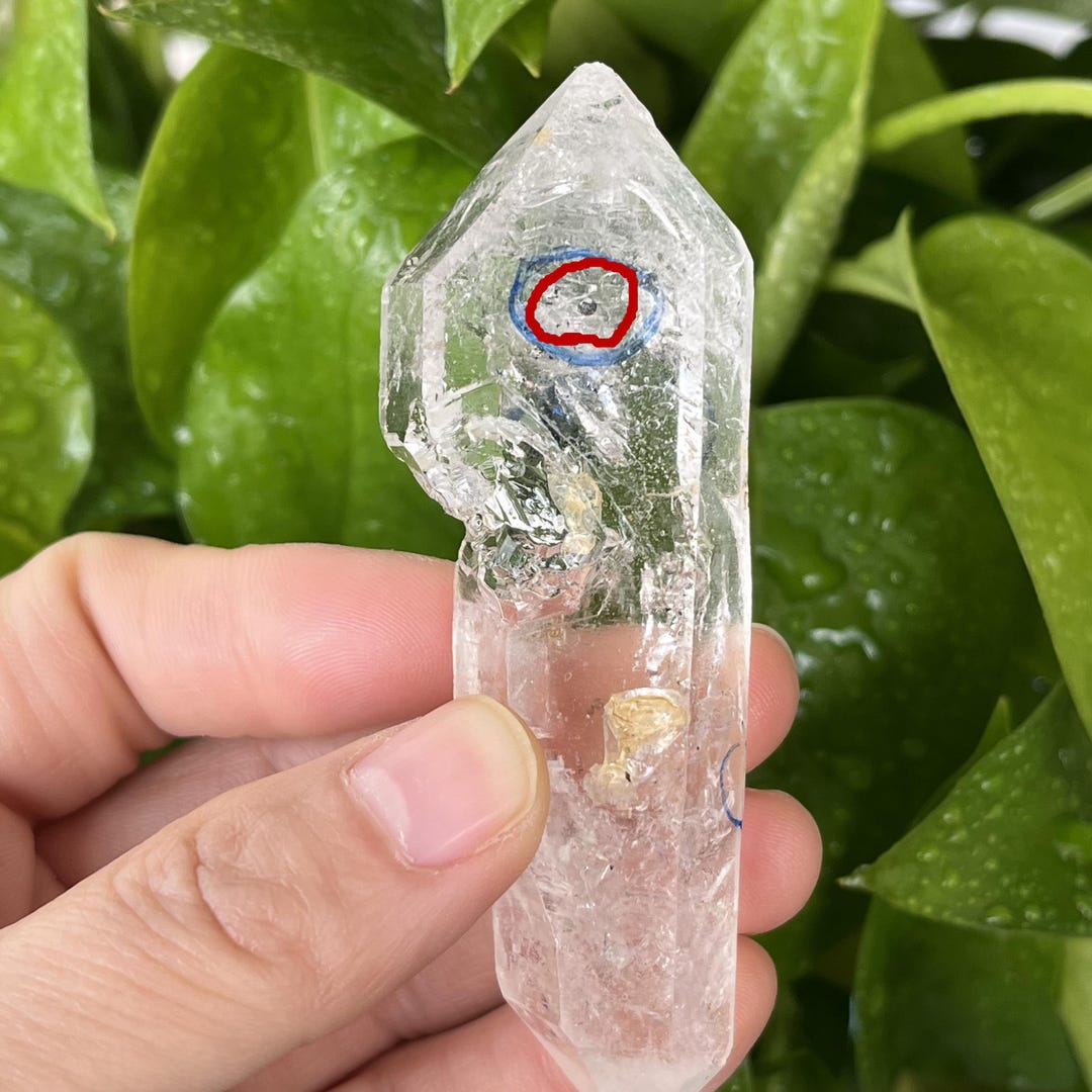 Natural Moving Water Bubble Quartz Crystal, Enhydro Skeletal Quartz ...