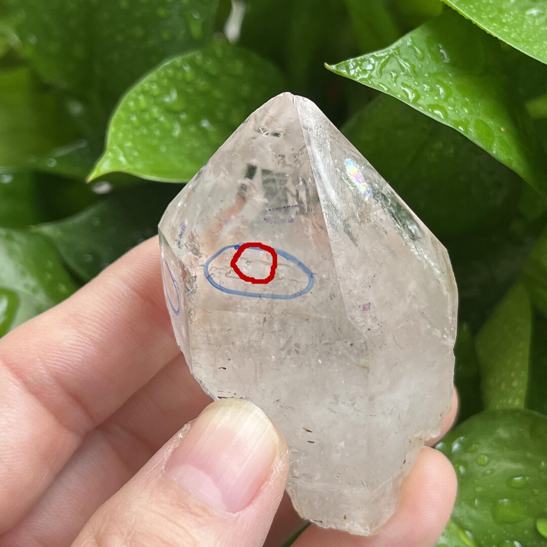 Enhydro Quartz Crystal: Moving Water Bubble, Skeletal Mineral Specimen ...