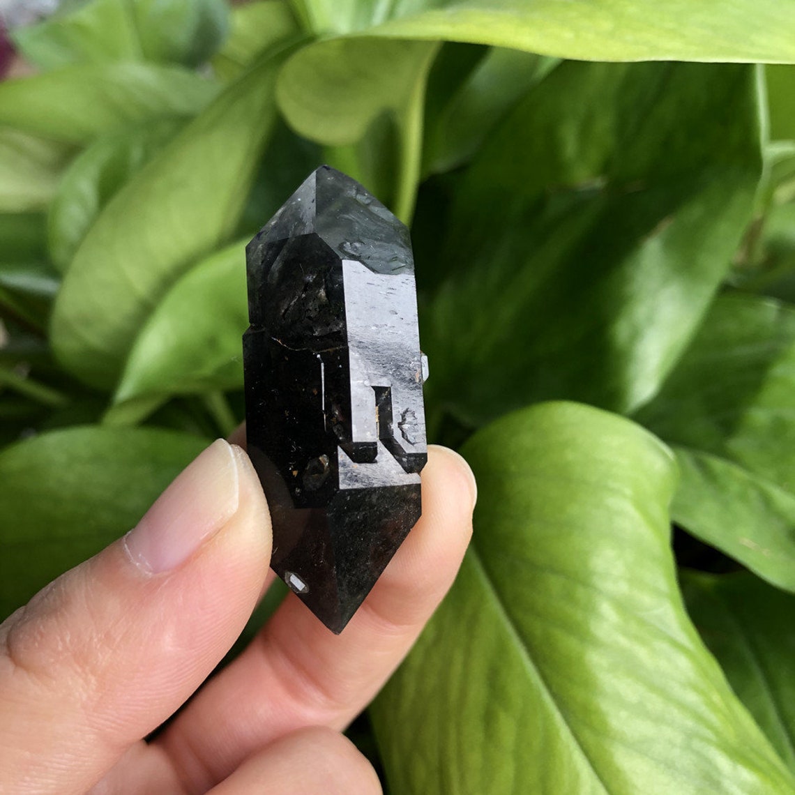 Natural Black Phantom Skeletal Quartz Elestial Quartz Crystal | Etsy
