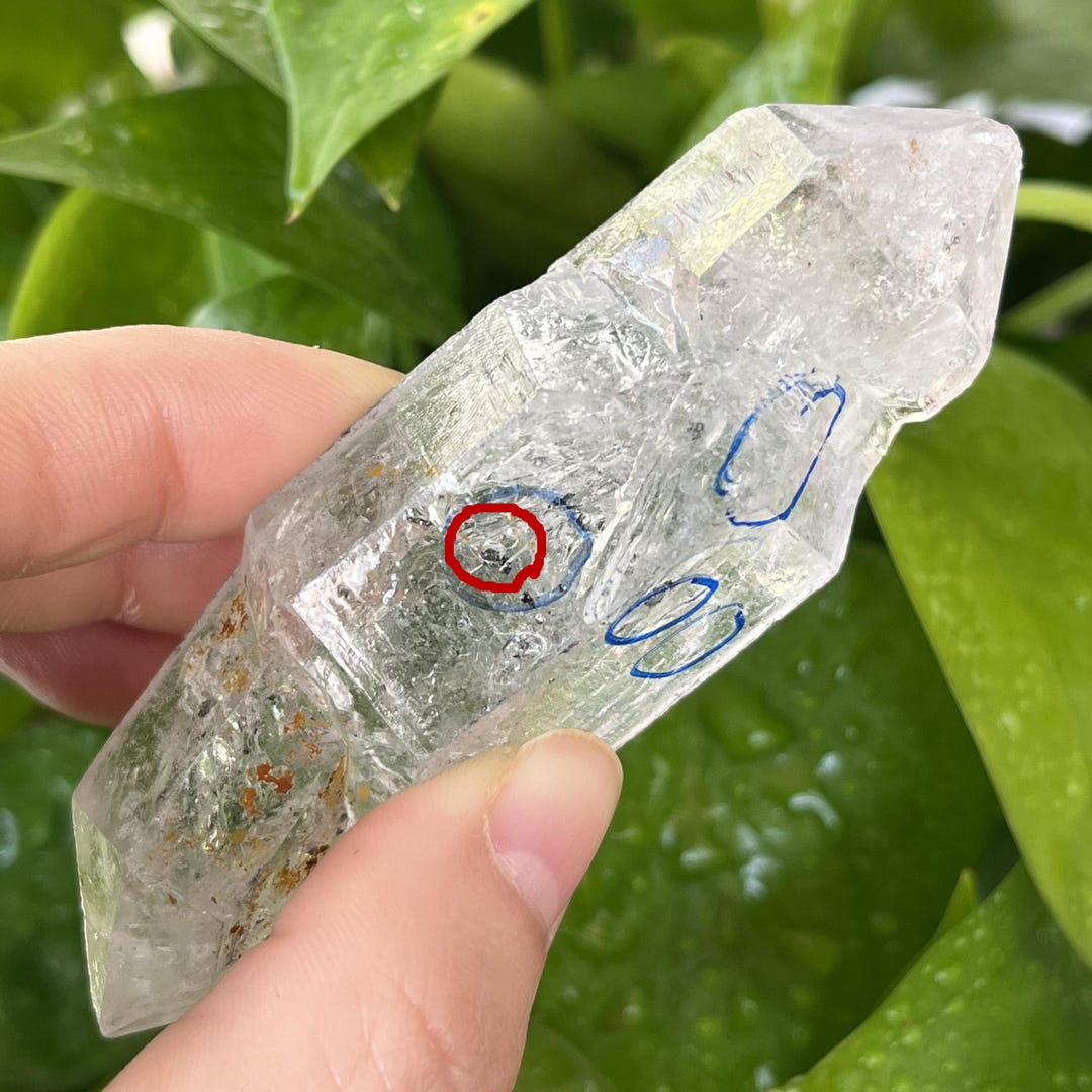 Natural Moving Water Bubble Quartz Crystal, Enhydro Skeletal Quartz ...