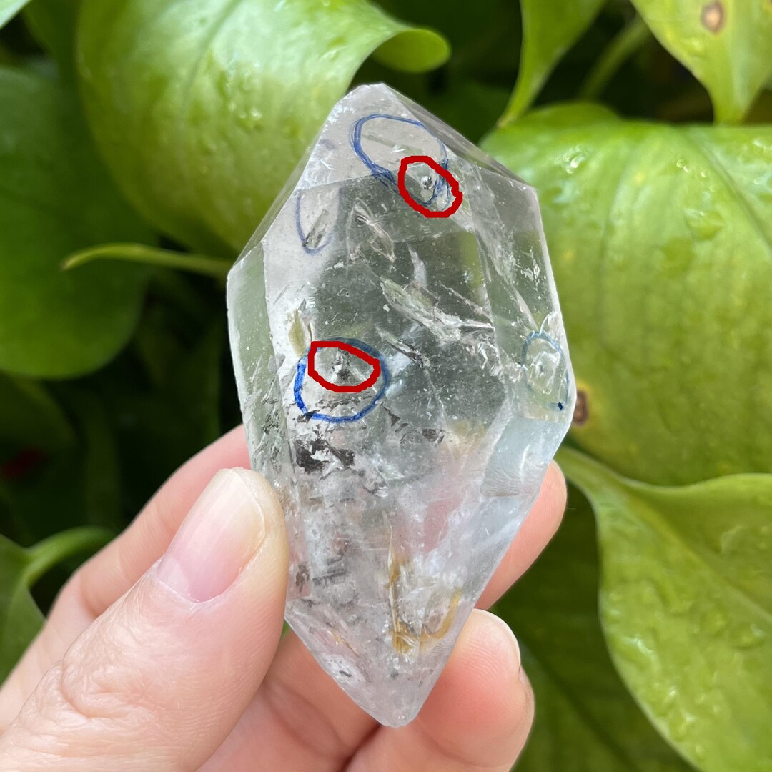 Natural Moving Water Bubble Quartz Enhydro Skeletal Quartz Crystal ...