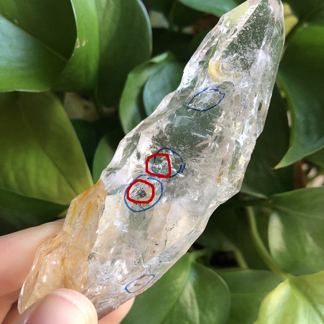 Natural Moving Water Bubble Quartz Crystal, Enhydro Skeletal Quartz ...