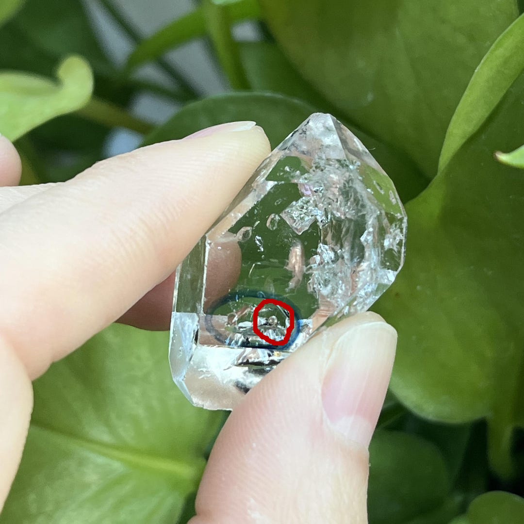 Natural Moving Water Bubble Quartz Crystal, Enhydro Herkimer Diamond ...