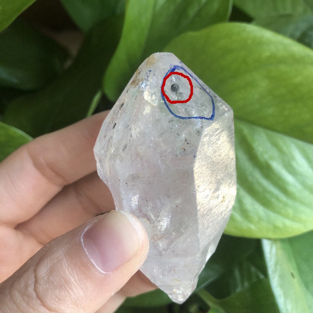 Natural Moving Water Bubble Quartz Crystal, Enhydro Skeletal Quartz ...