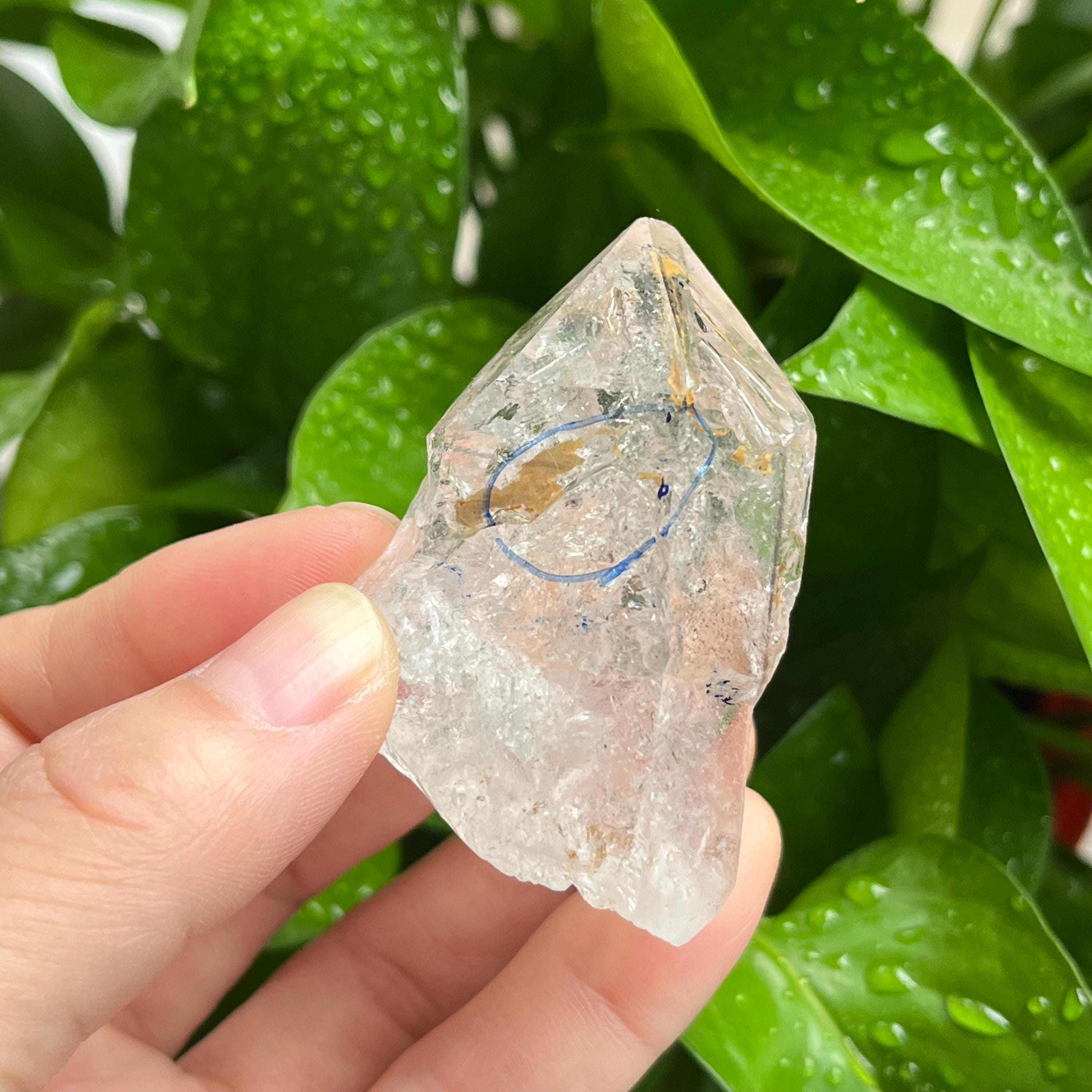 Enhydro Quartz Crystal, Moving Water Bubble, Skeletal Quartz Specimen ...