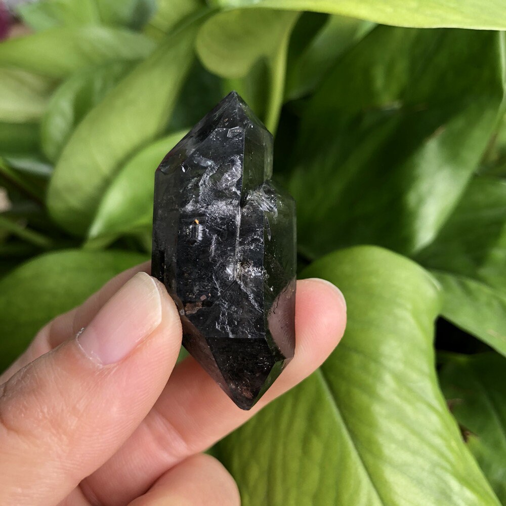 Natural Black Phantom Skeletal Quartz Elestial Quartz Crystal | Etsy