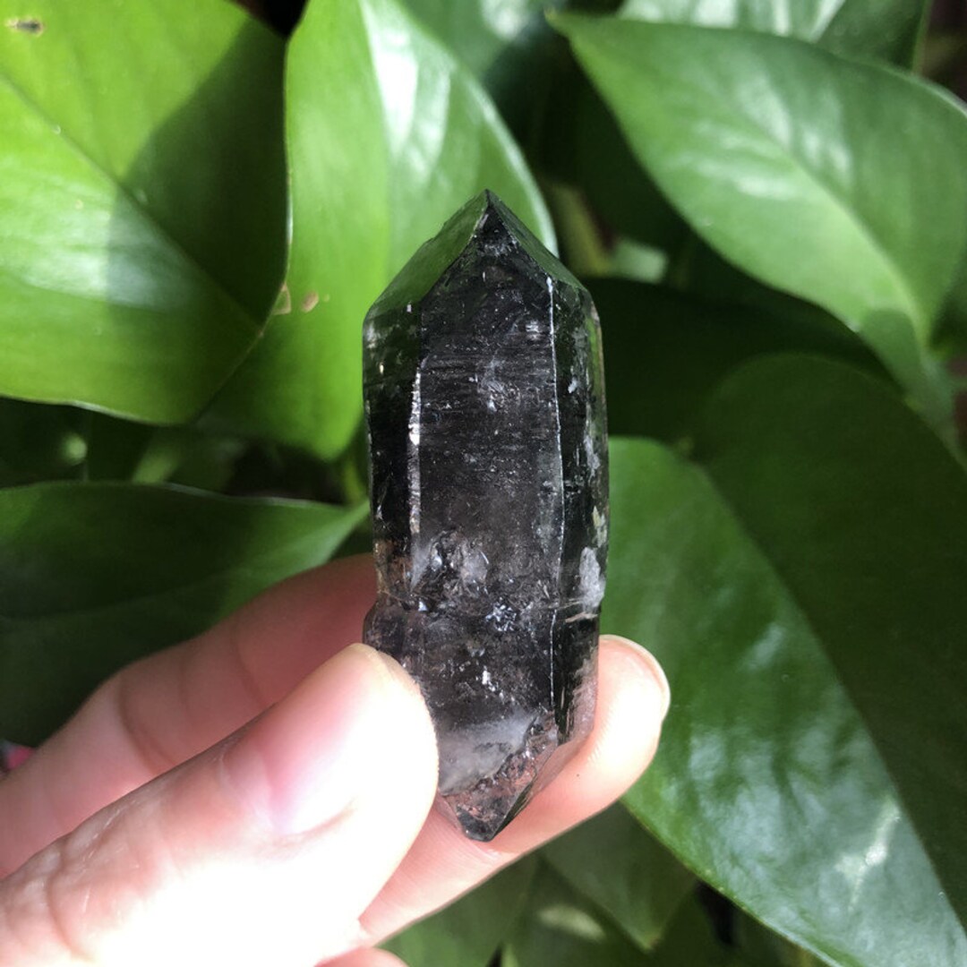 Natural Black Phantom Skeletal Quartz Elestial Quartz Crystal ...