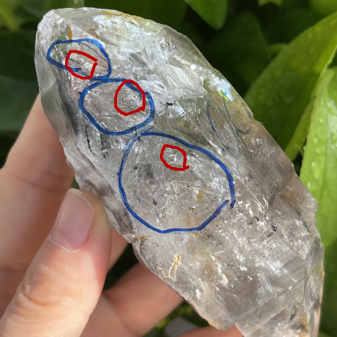 Natural Moving Water Bubble Quartz Crystal, Enhydro Skeletal Quartz ...