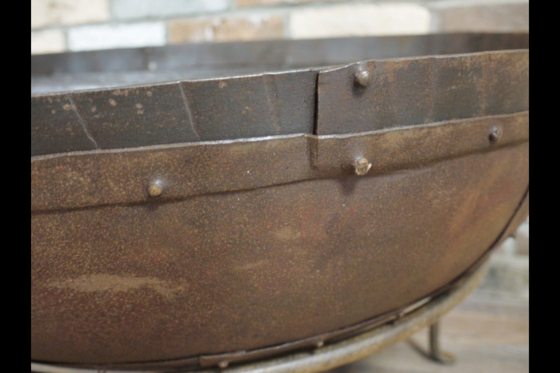 XL Iron Fire Pit Original Indian Kadai Bowl Large Bbq Grill - Etsy UK