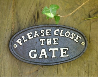 Cast Iron Gate Sign - Etsy UK