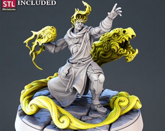 Genasi G Genasi Set Fire Genasi Male Heroes and Npcs 32mm 28mm ...
