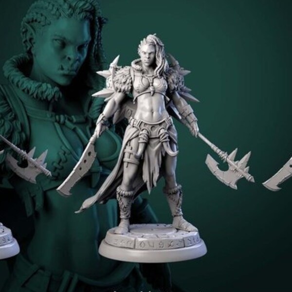 Female Orc Miniature - Etsy