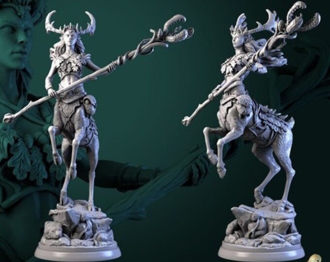 Doe Ingrid Centaur Druid Unpainted Miniature - Etsy