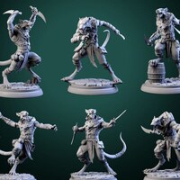 Ratfolk Warband Mini: 32mm D&D Rat Fighter Miniature - Verminhorde Rot ...
