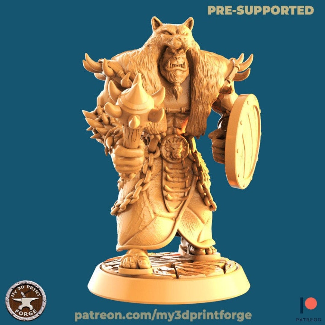 Orc Shaman With Shield - 32mm Scale - Unpainted Miniature - Etsy