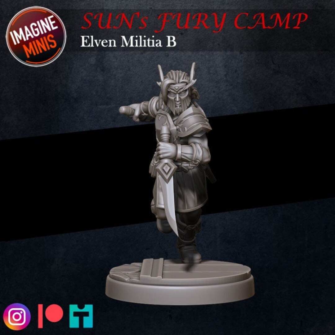 Elven Milita Elven Soldier Unpainted Miniature - Etsy