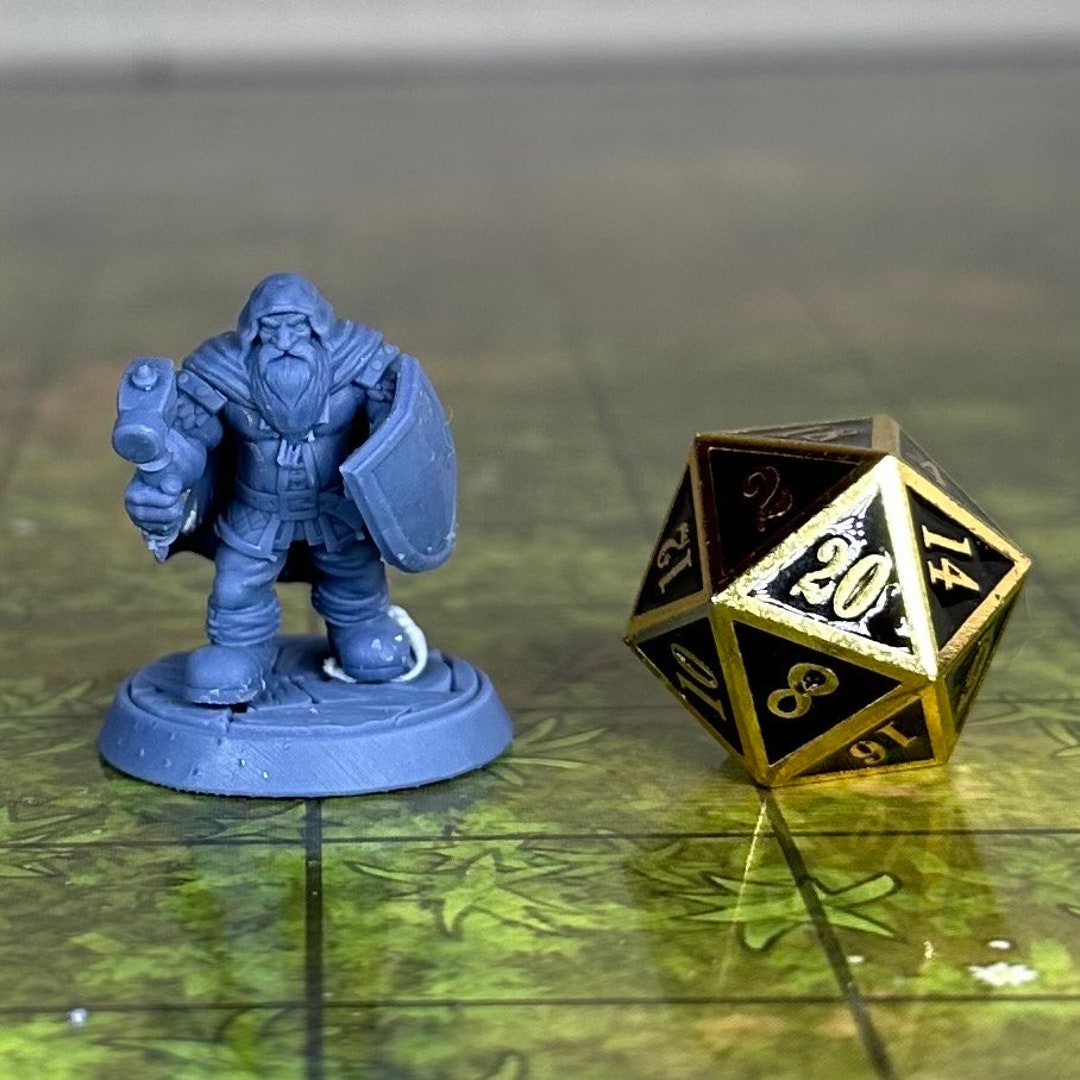 Dwarf Mountaineer - Mace & Shield - Unpainted Miniature - Etsy