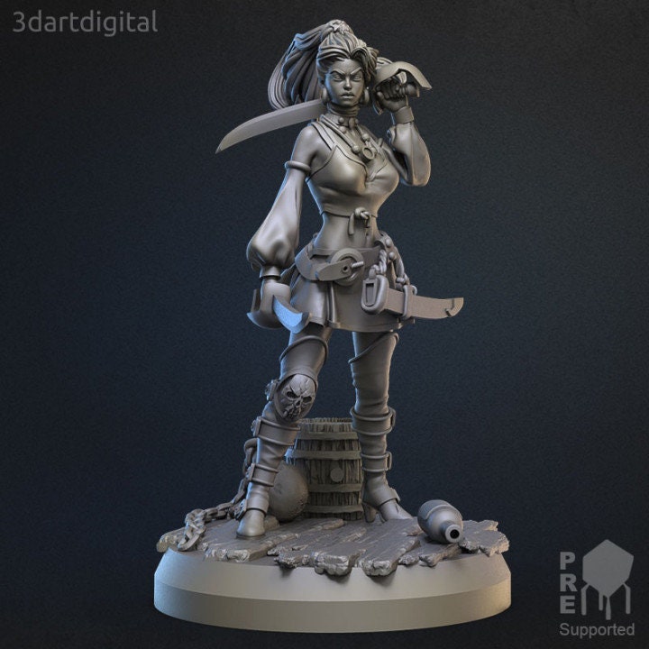 Female Pirate - Modular Miniatures - Unpainted Miniature - Etsy