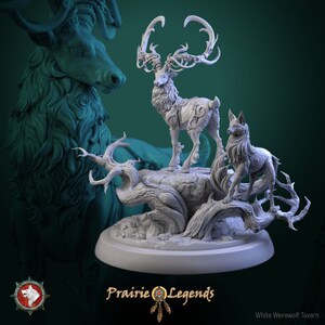 Magic Deer & Fox Diorama - Unpainted Miniature - Etsy