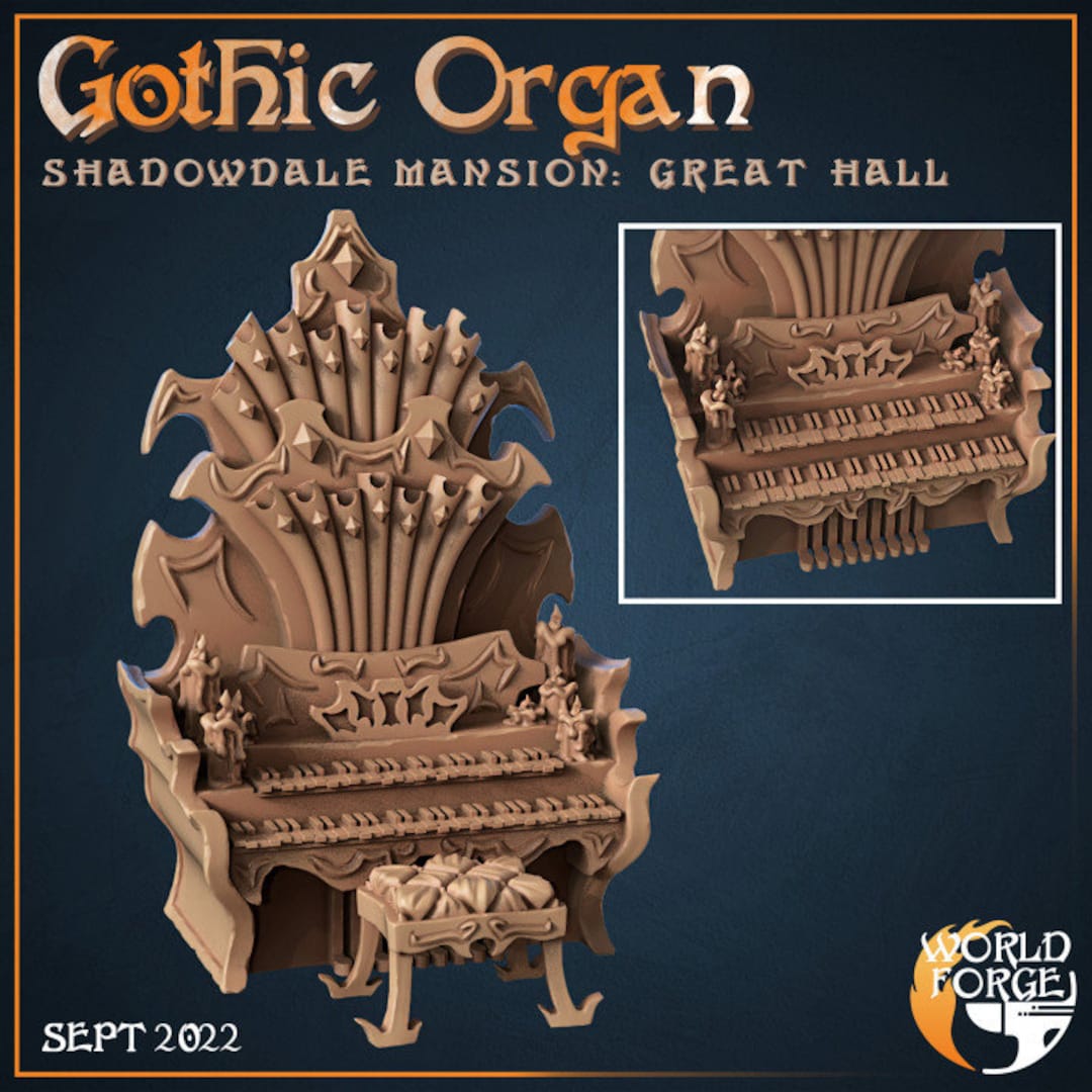 Organ - the Great Hall: Shadowdale Mansion - 32mm Scale - Unpainted ...