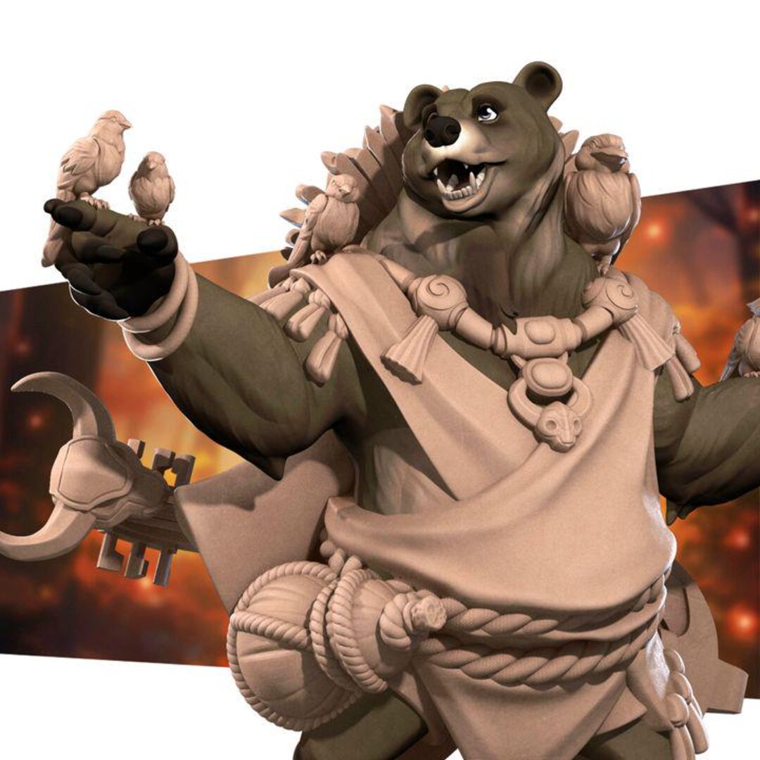 Bearfolk Bard - Forest Village Set - Unpainted Miniature - Etsy