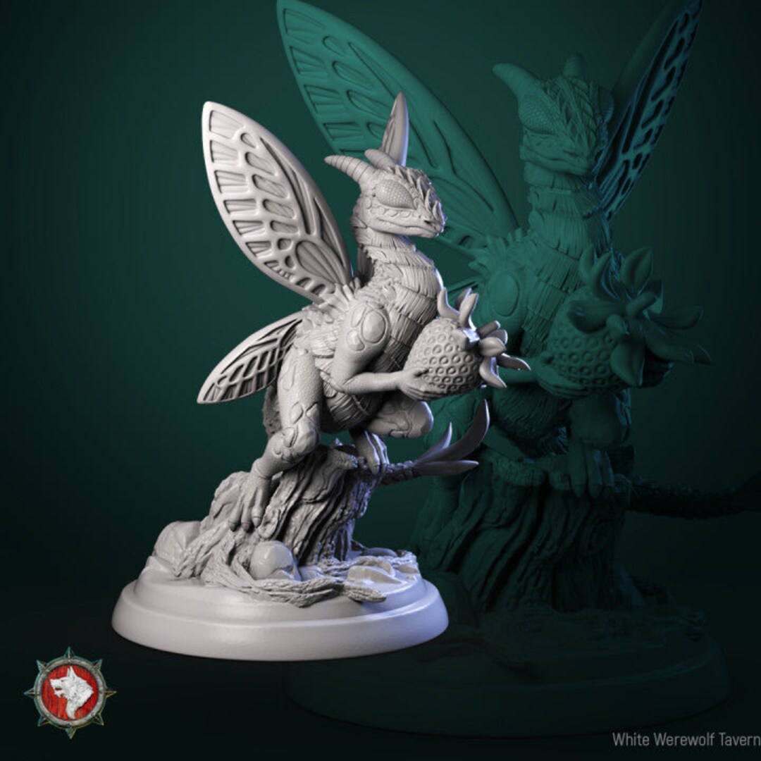 Fey Dragon With Strawberry - 32mm Scale - Unpainted Miniature for Dnd ...