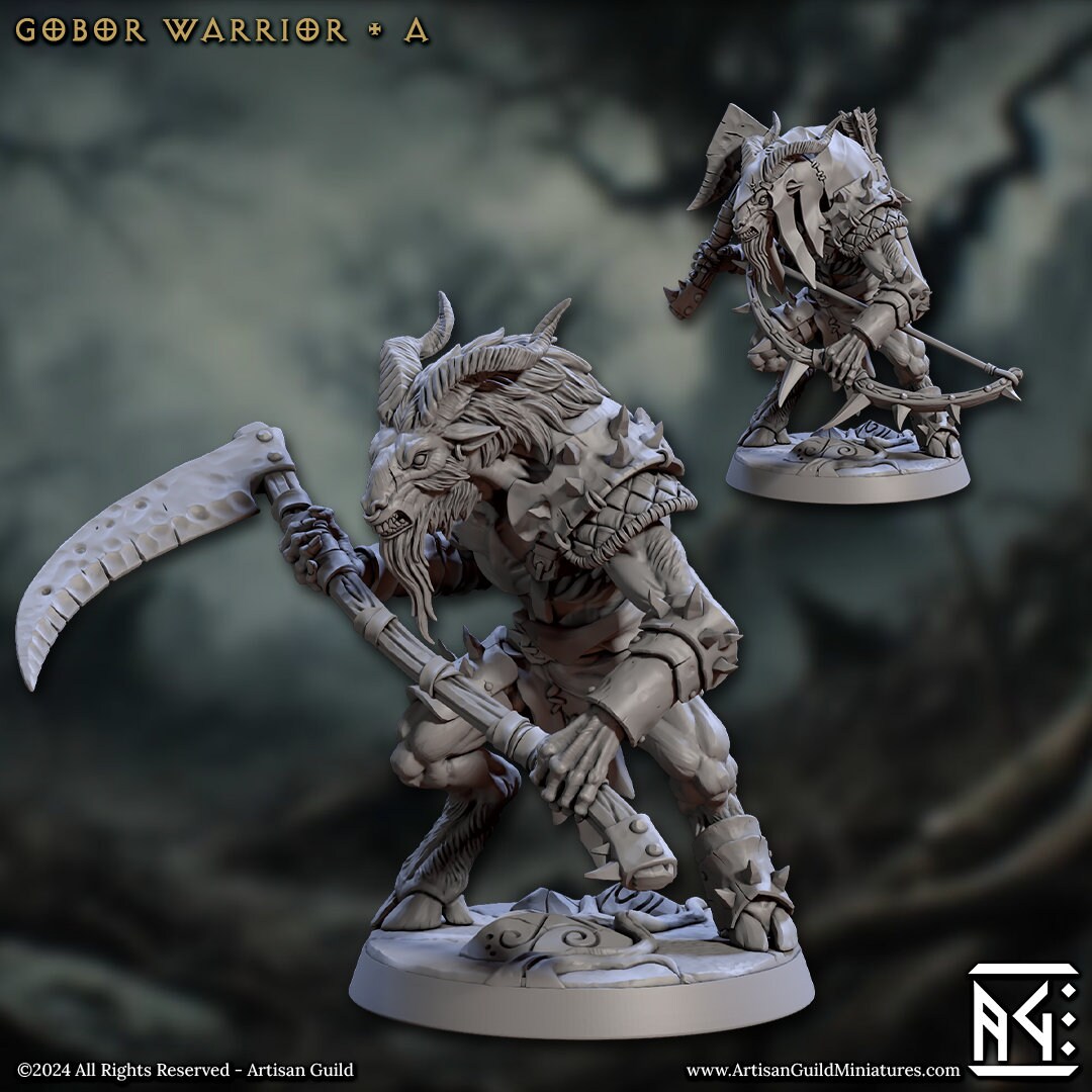 Gobor Warrior - Pose A - Rise of the Beastmen - Unpainted Miniature - Etsy