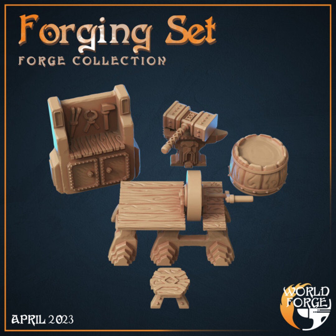 Forging Set Dwarf Forge Collection Unpainted Miniature - Etsy