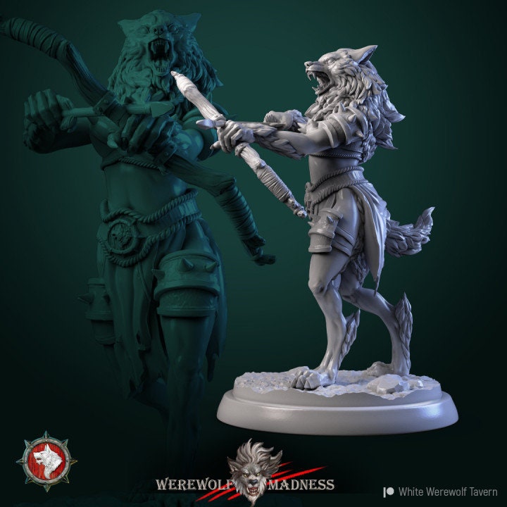 Female Werewolf Warriors - 6 Poses - Unpainted Miniature - Etsy