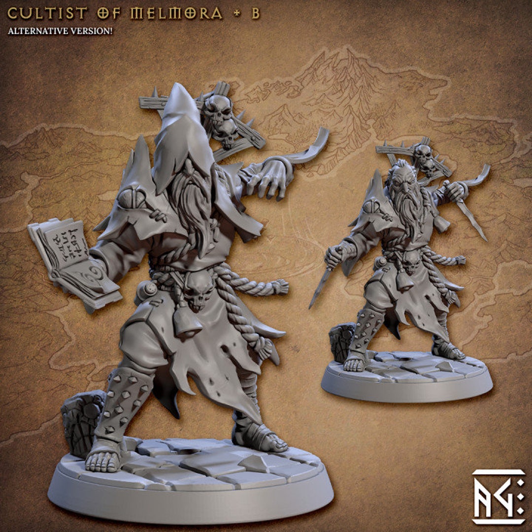 Cultist - Pose B - Rodburg Cultist of Melmora - Unpainted Miniature - Etsy