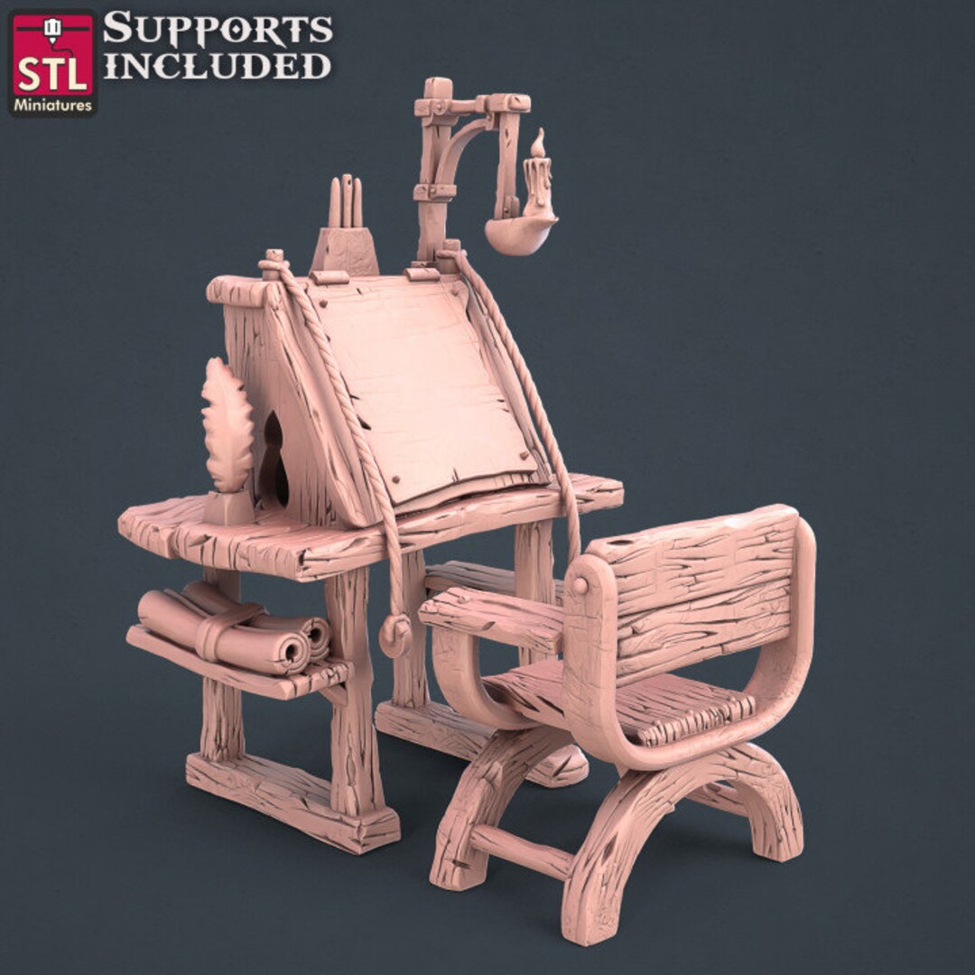 Abbey Monk Desk Unpainted Miniature - Etsy