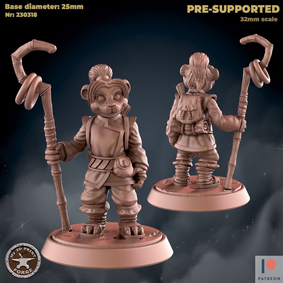 Young Female Panda - Standing - 32mm Scale - Unpainted Miniature for ...