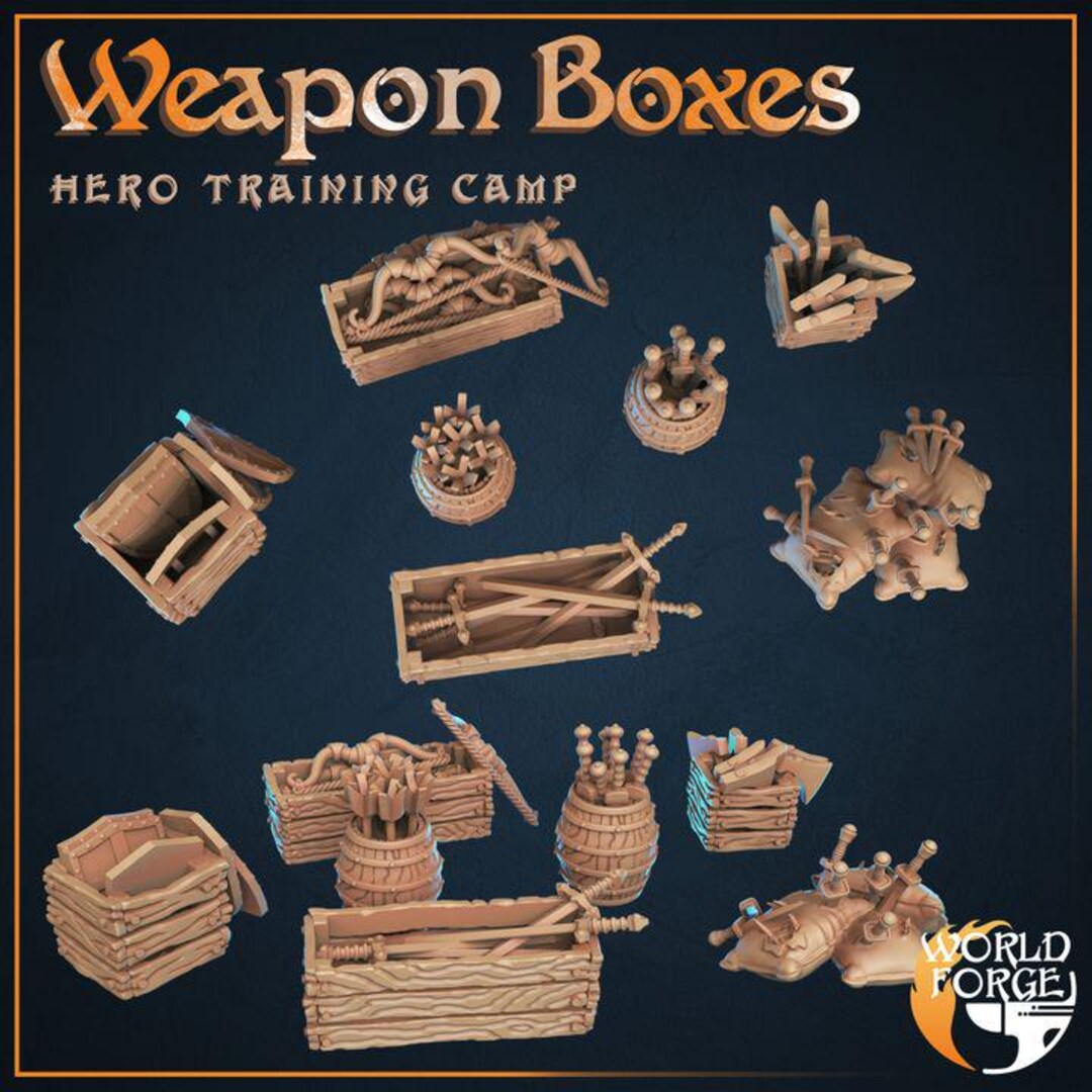 Weapon Boxes, Supply Boxes - Hero Training Camp - Unpainted Miniature ...