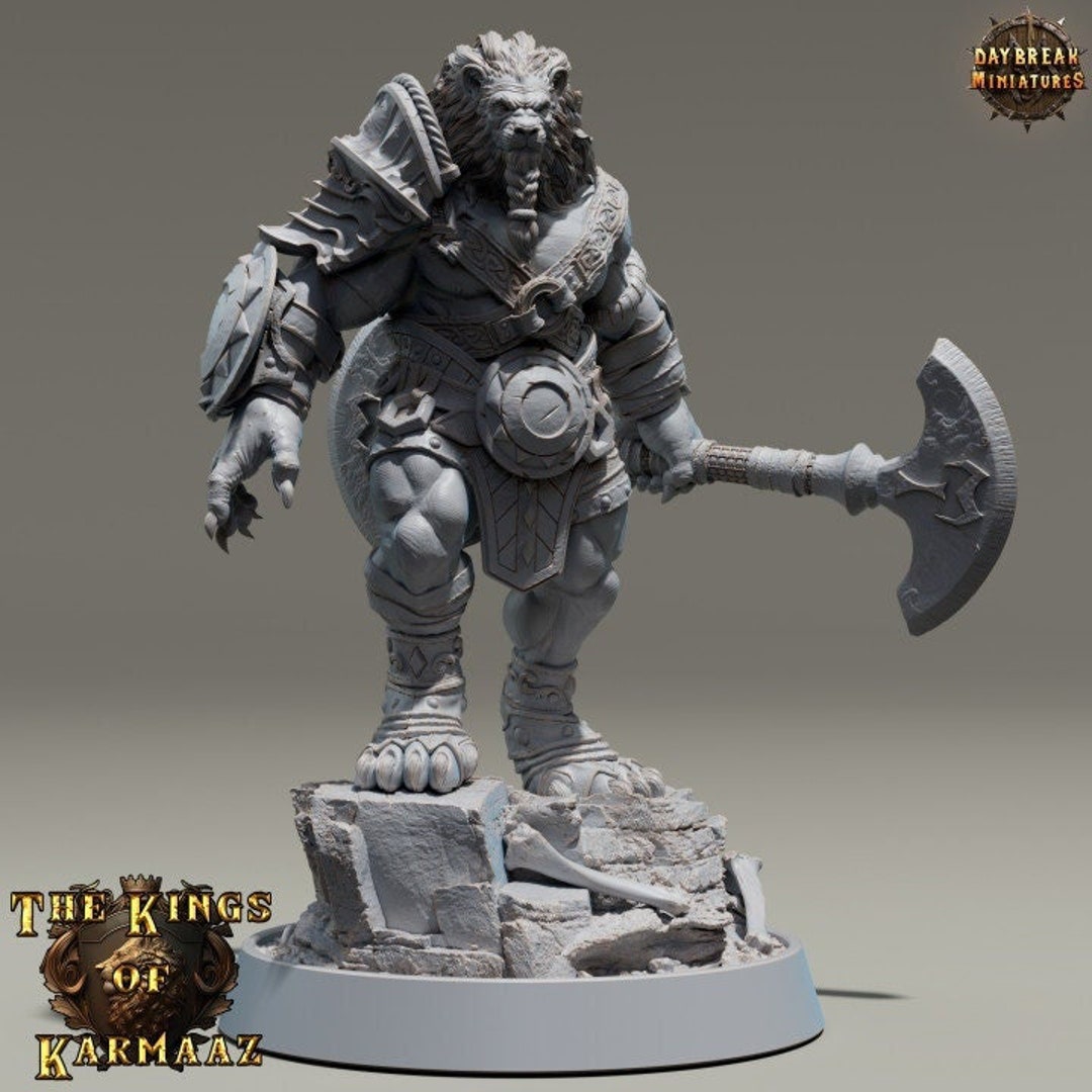 King Emmering - Lionfolk - Unpainted Miniature - Etsy