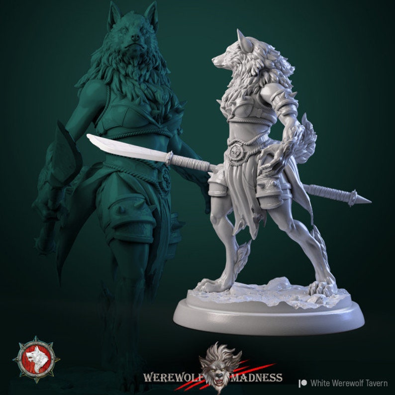 Female Werewolf Warriors - 6 Poses - Unpainted Miniature - Etsy