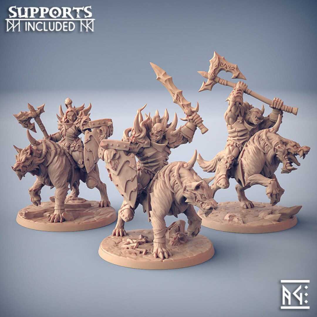 Frostmetal Clan - Worg Riders - Unpainted Miniature - Etsy