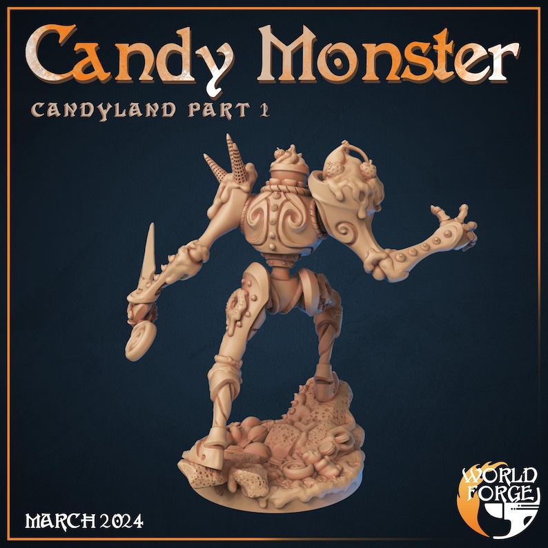 Candy Monster - Candyland Collection - Unpainted Miniature - Etsy UK