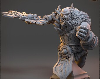 Helmeted Orc Barbarian Warrior Monster Portrait Bust Jugger Hochmann Armored Ork Warrior ...