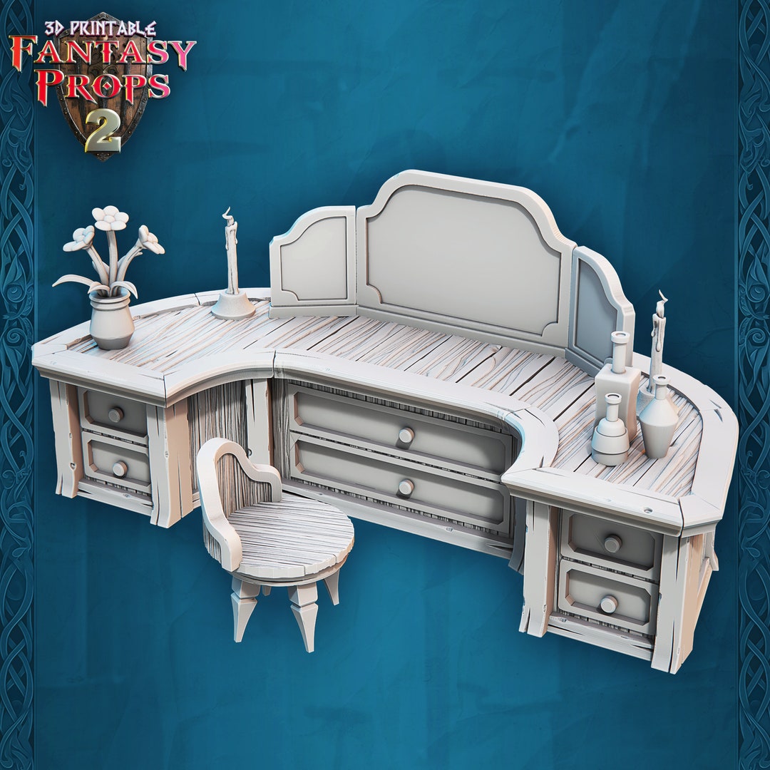 Dressing Mirror - Tavern Set - 32mm Scale - Unpainted Miniature for Dnd ...