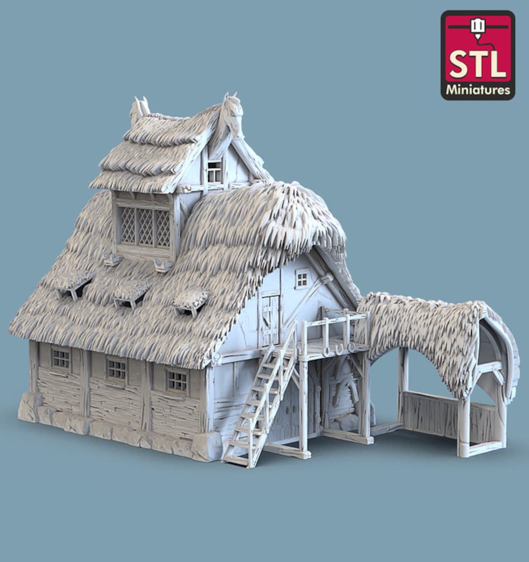 Stable Building - Tabletop Terrain - Unpainted Miniature - Etsy