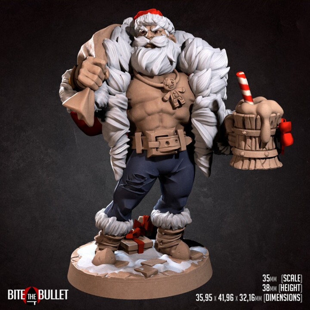Klaus, the Sexy Santa 2 Poses 32mm, 35mm Scale Unpainted Miniature for ...