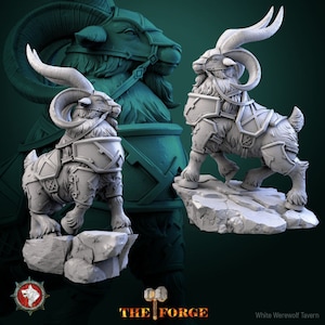 Armored Dwarven Goat - Unpainted Miniature - Etsy